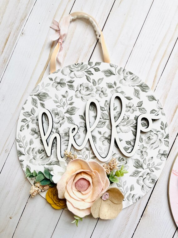Felt Home Sign// Felt Flower Sign// Felt Spring Sign// - Etsy