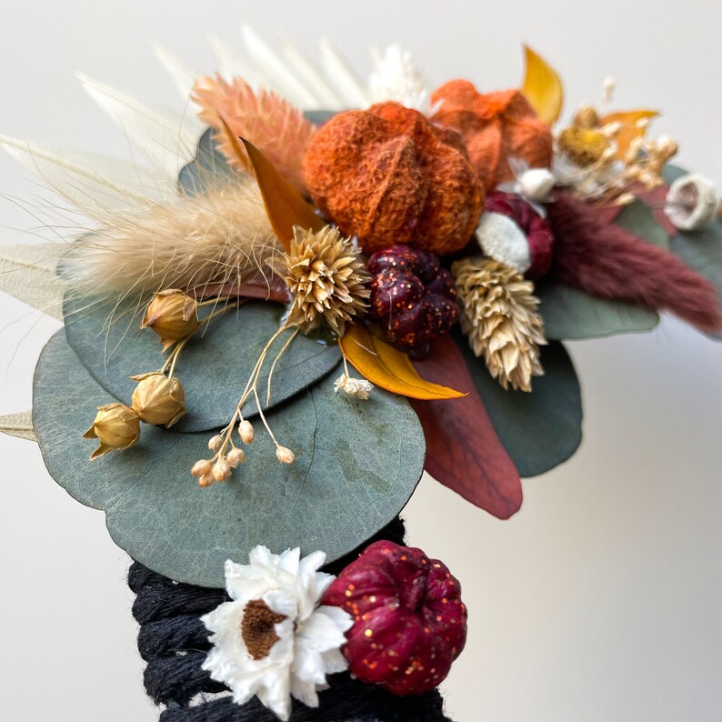 Pumpkin Moon Wreath, Fall Crescent Moon Wreath, Boho Wall Hanging ...