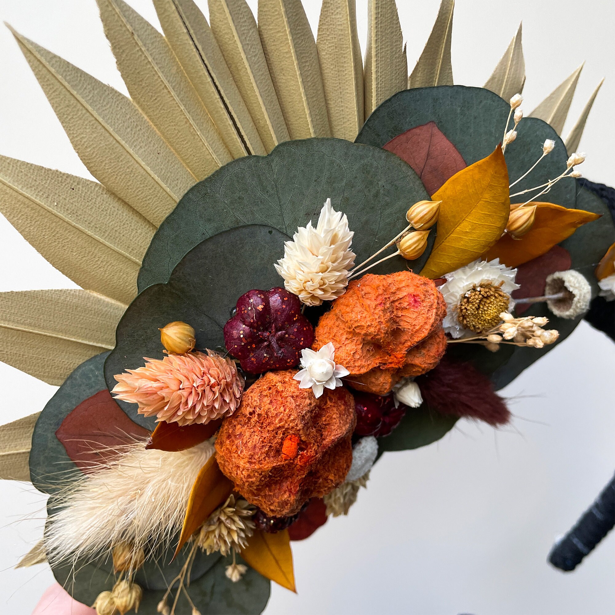 Pumpkin Moon Wreath, Fall Crescent Moon Wreath, Boho Wall Hanging ...