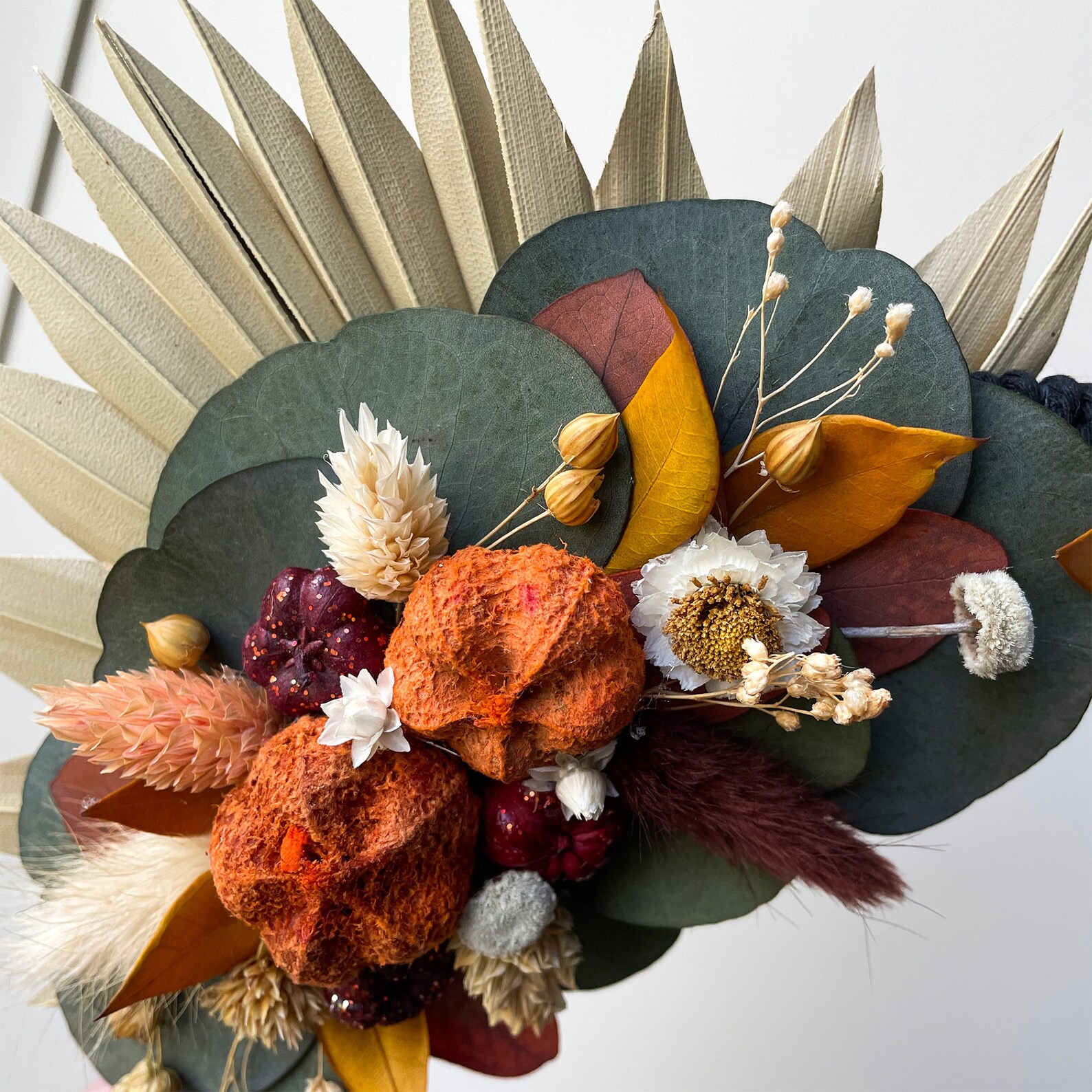 Pumpkin Moon Wreath, Fall Crescent Moon Wreath, Boho Wall Hanging ...