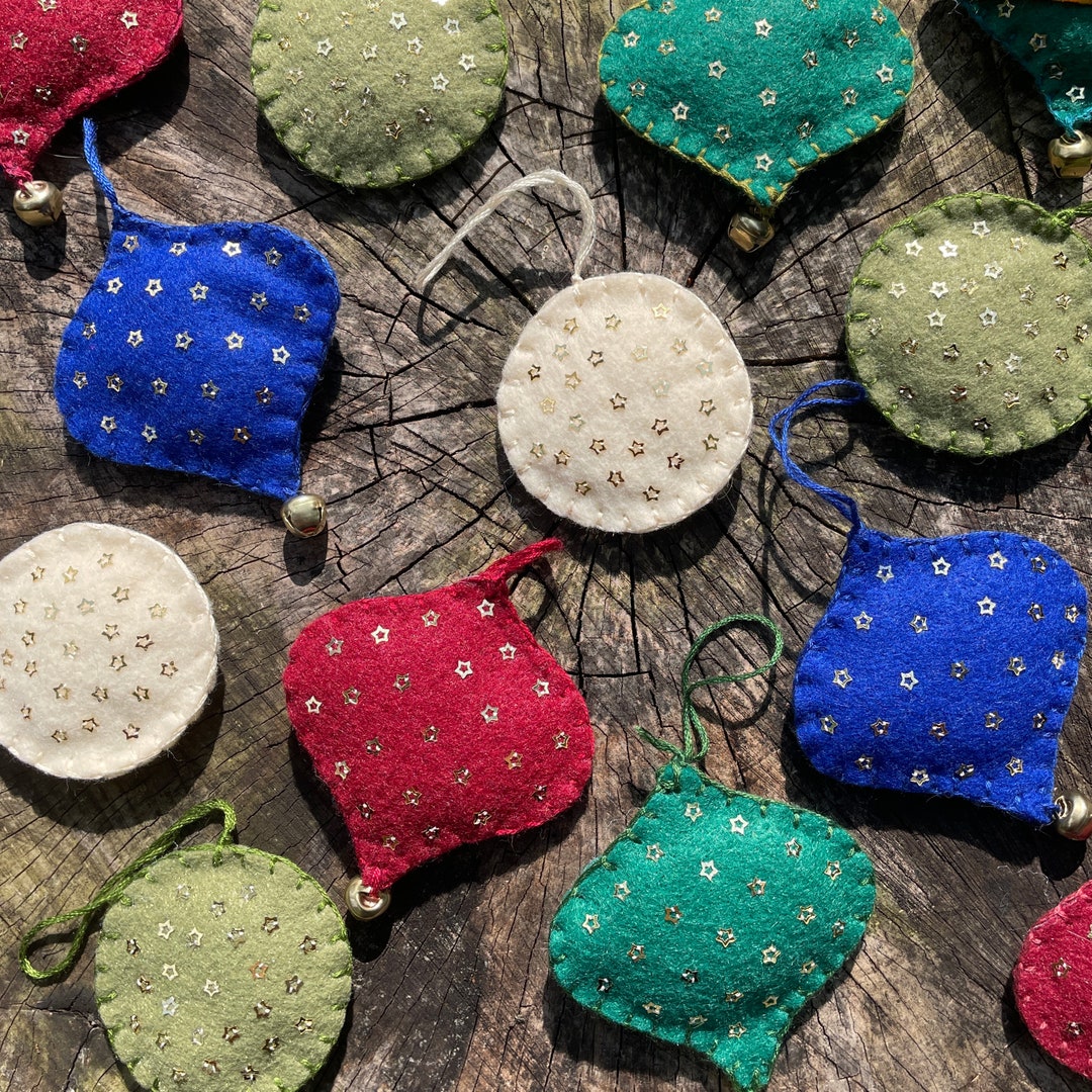 Felt Christmas Ornament, Boho Felt Ornaments, Handmade Ornaments ...