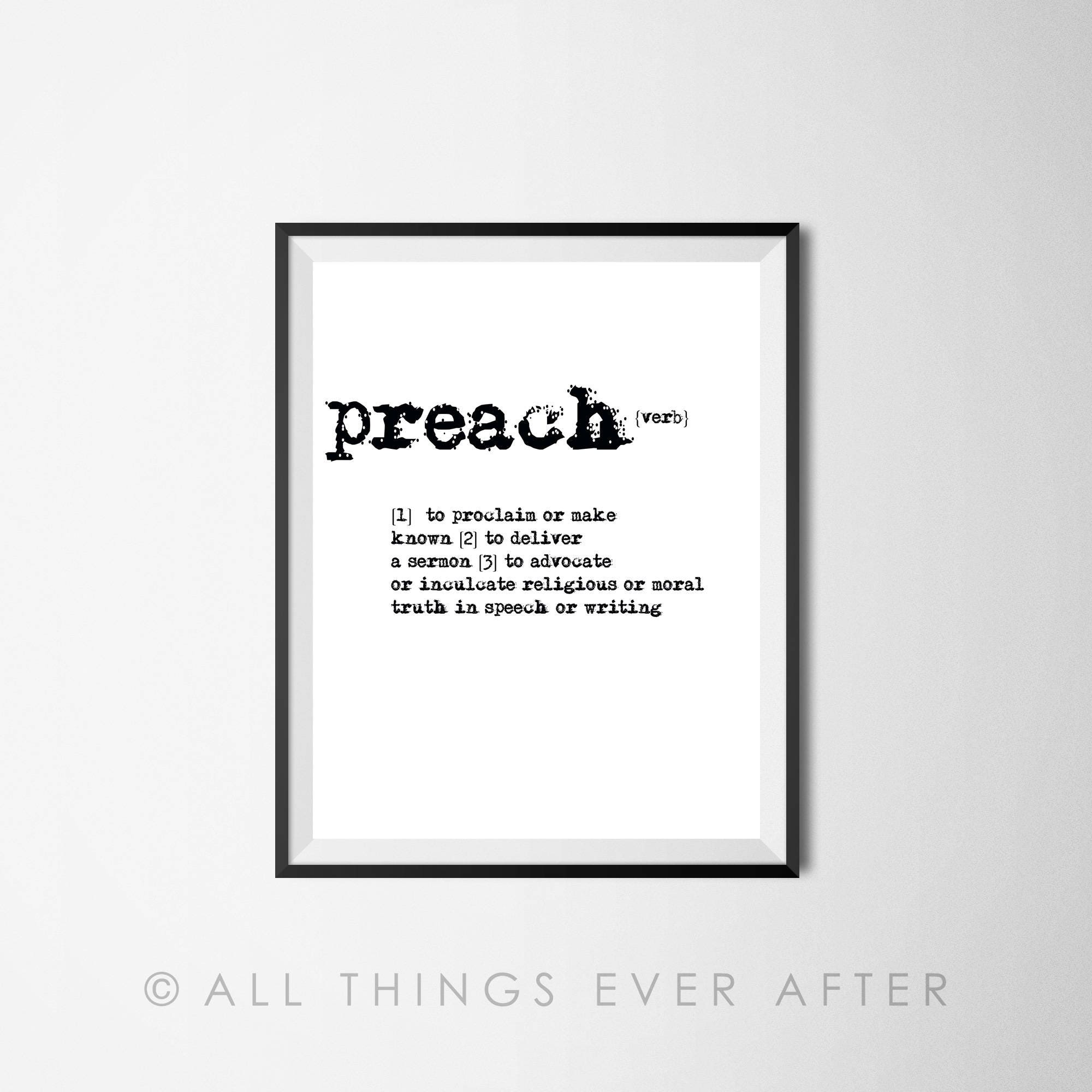 Pioneer Gift Preach Definition Dictionary Print JW | Etsy