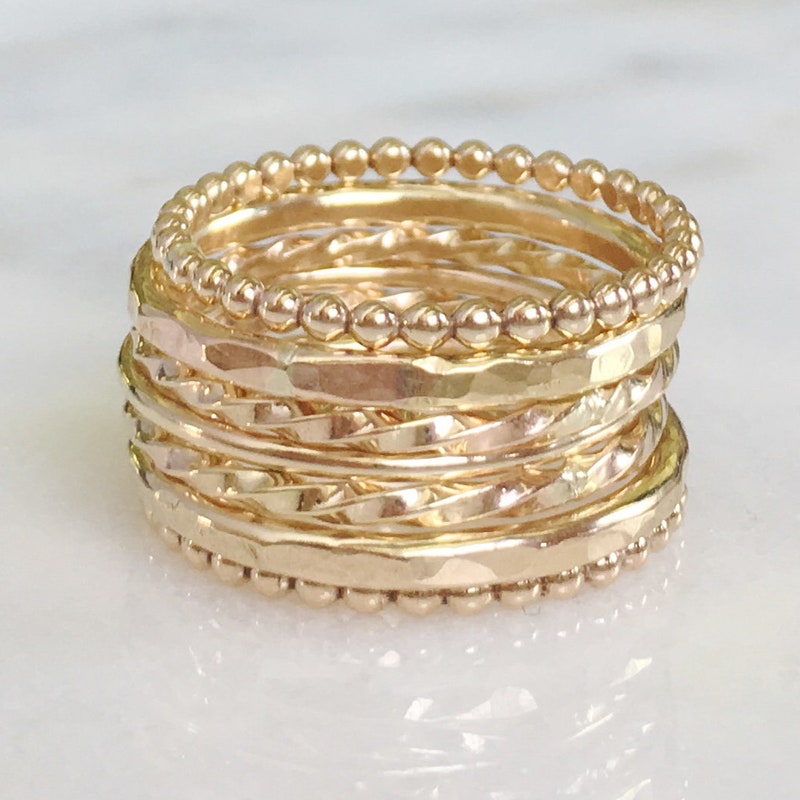 Stackable Gold Rings - Etsy