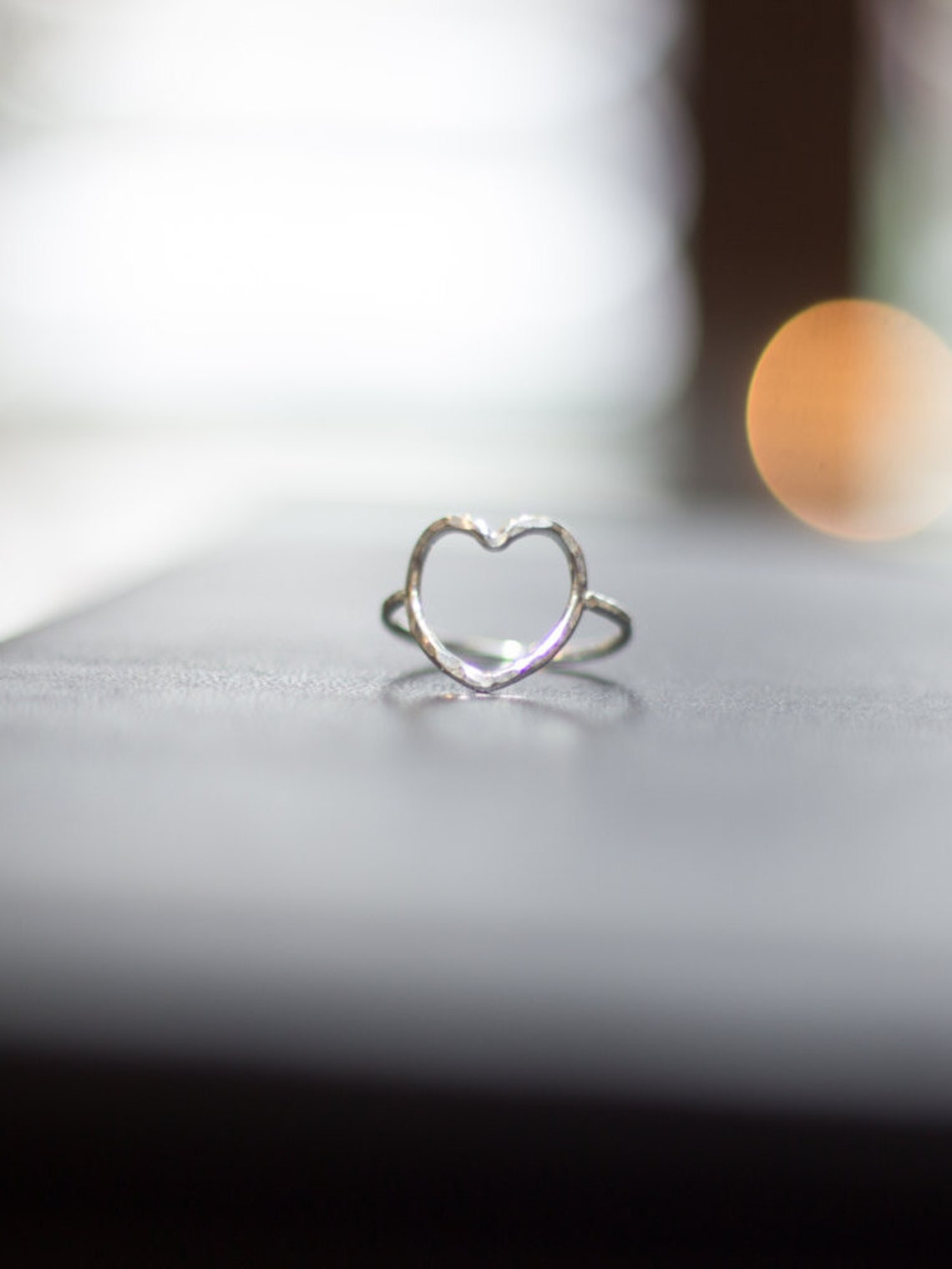 Silver Heart Ring Sterling Silver Silver Open Heart Ring - Etsy