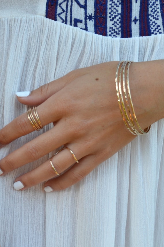 Gold Filled Bangle Bracelet for Women Stacking Bracelets Set Bridal Party Gift Bracelet Stack Set of 3 5 7 Handmade Gold Fill Bangles Etsy