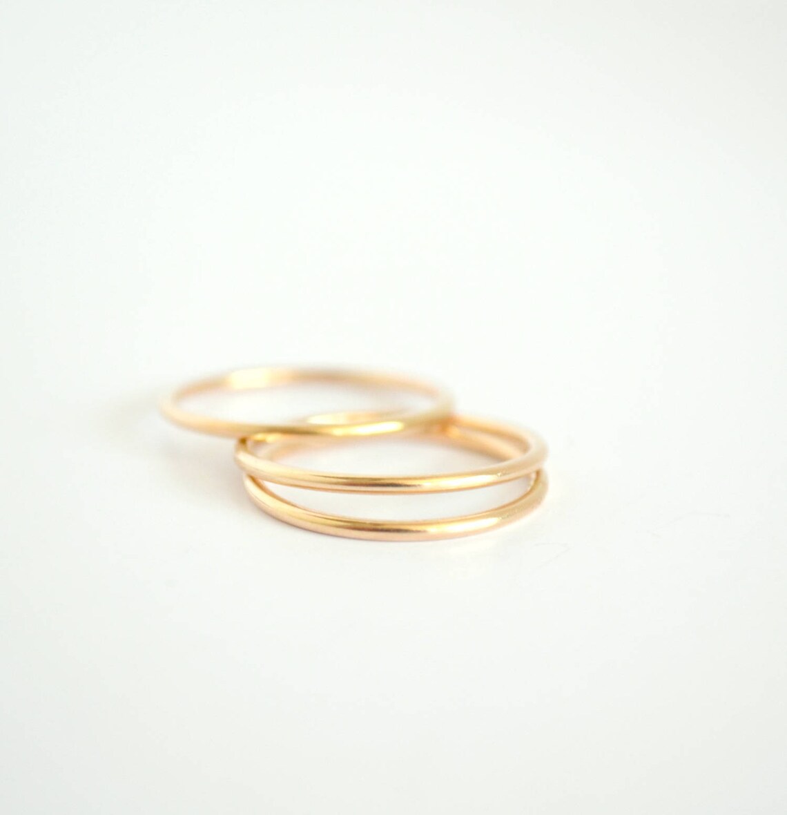 Stackable Thin Gold Rings 16g Rose Gold Thumb Ring Thin | Etsy