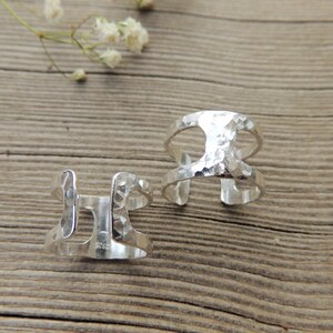 Hammered Sterling Silver Cuff Ring - Double Cuff Ring - Silver Boho ...
