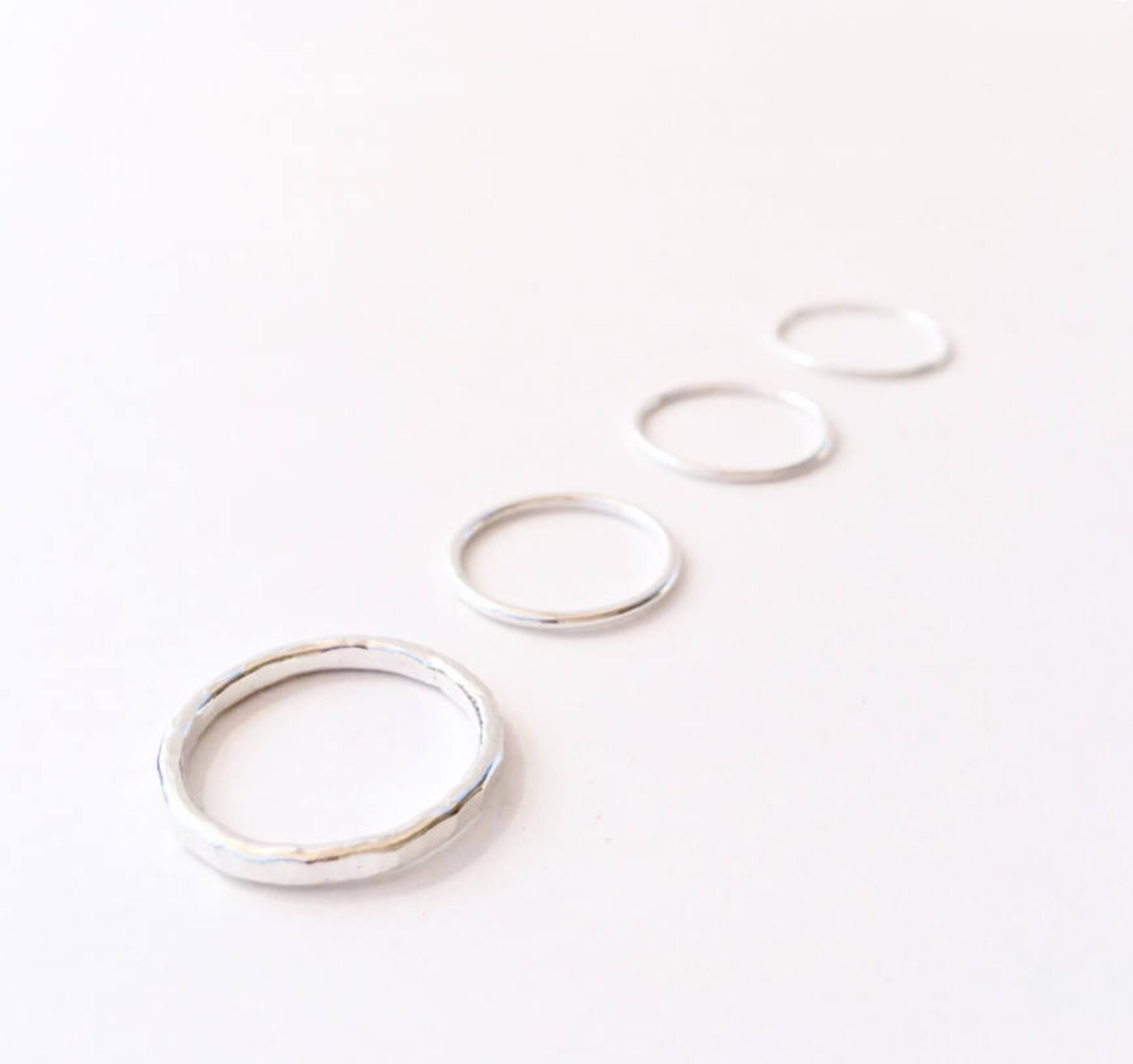 Stackable Ring Sterling Silver Stacking Rings Silver Thumb | Etsy