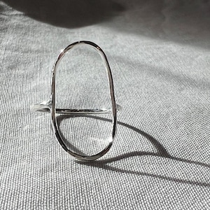 Sterling Silver Statement Ring | Large Silver Oval Ring | Geometric ...