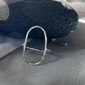Sterling Silver Statement Ring | Large Silver Oval Ring | Geometric ...
