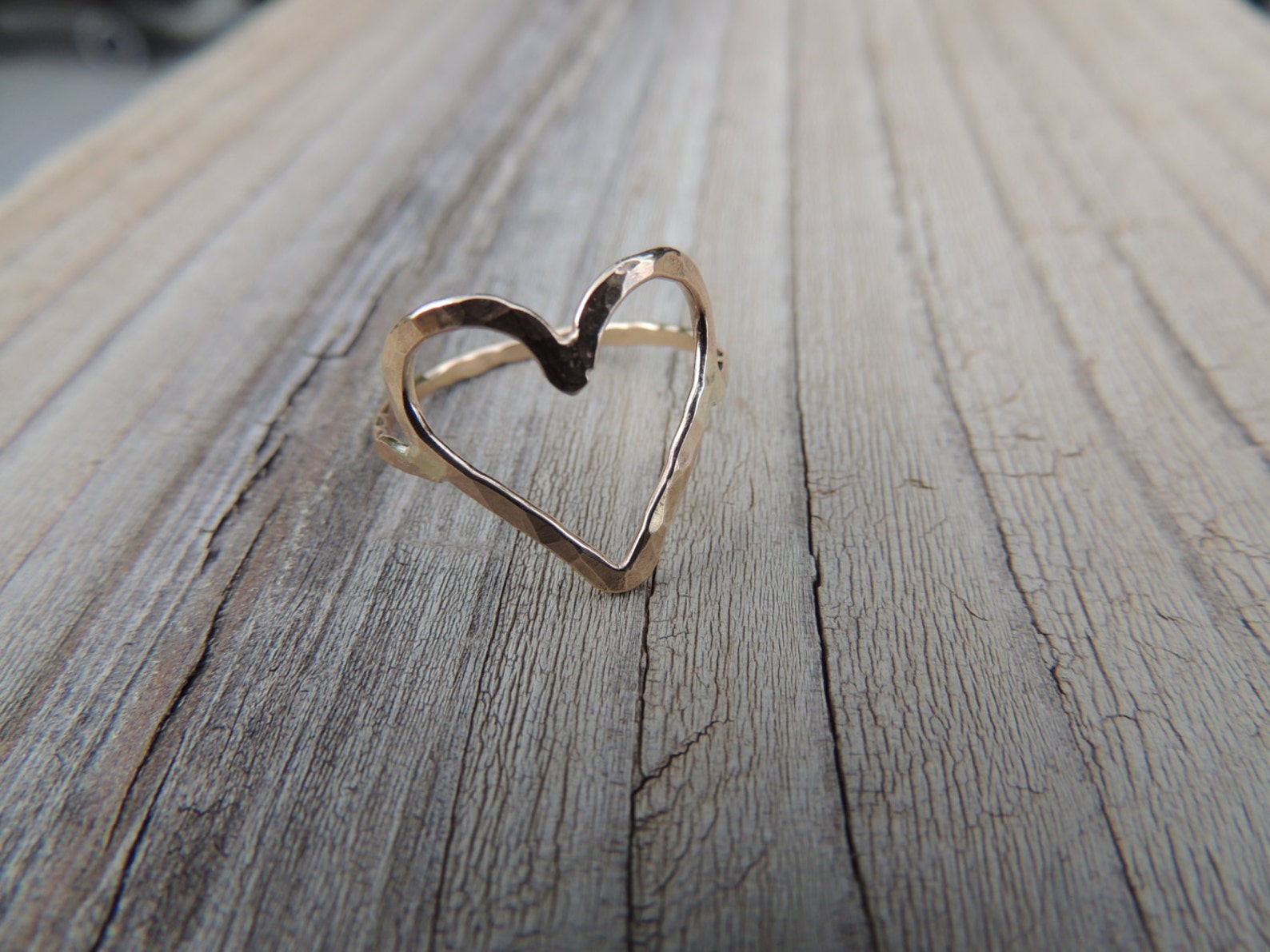 Heart Ring Gold Filled Open Heart Jewelry - Open Heart Ring - Heart ...