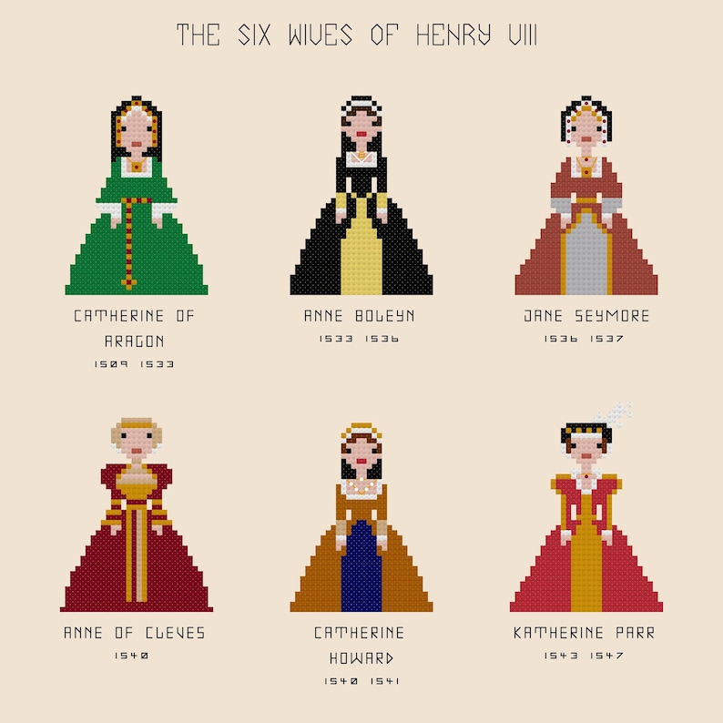 The Six Wives of Henry VIII Cross Stitch Pattern - Etsy
