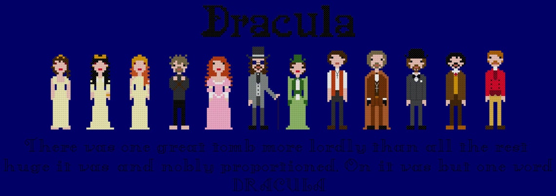 Bram Stokers Dracula Pixel People Cross Stitch Pattern - Etsy