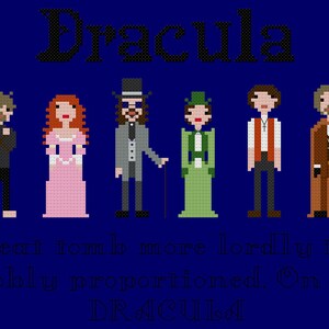 Bram Stokers Dracula Pixel People Cross Stitch Pattern - Etsy