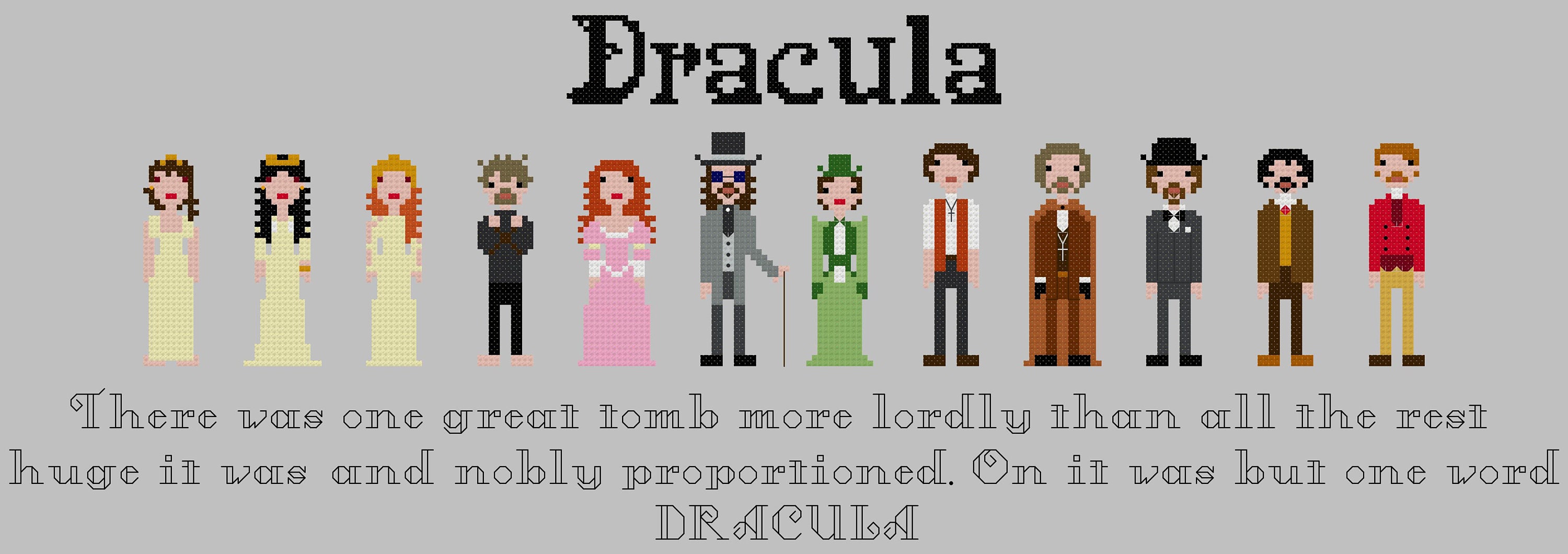 Bram Stokers Dracula Pixel People Cross Stitch Pattern - Etsy UK