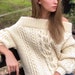 Off the Shoulder Scream Hand Knit Wool Sweater/cable Knit - Etsy