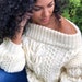 Off the Shoulder Scream Hand Knit Wool Sweater/cable Knit - Etsy