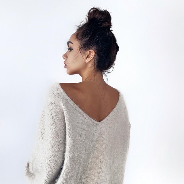 Open Back Sweater - Etsy