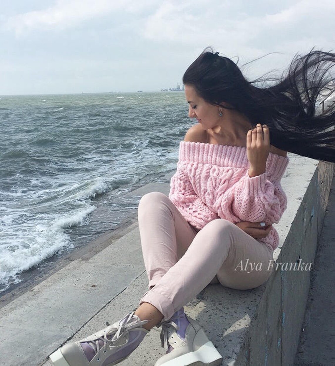 Pastel Pink Knit Sweater/ruban/knit Pink | Etsy