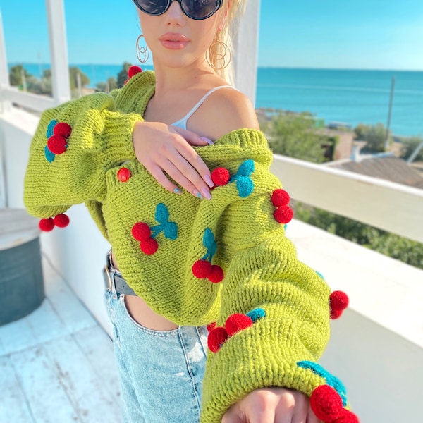 Strawberry Cardigan - Etsy