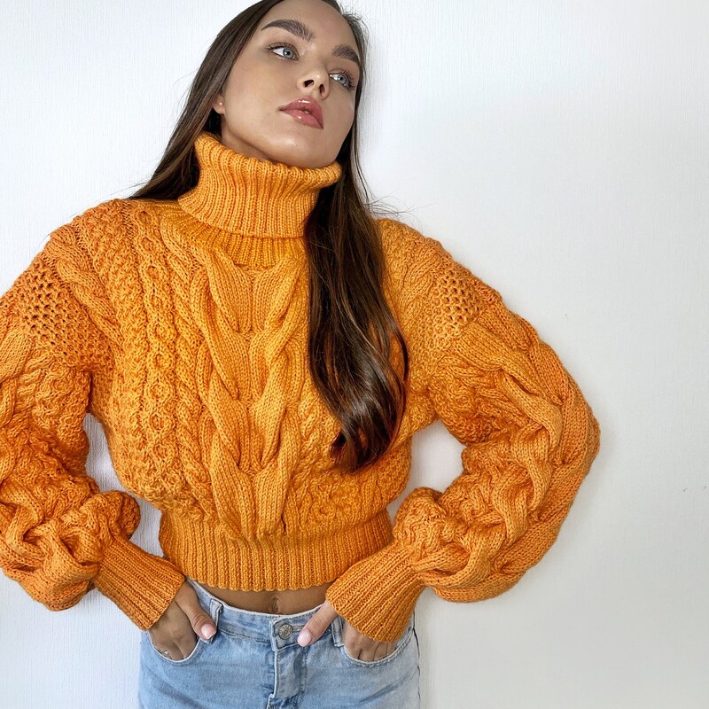 Orange Wool Sweater - Etsy