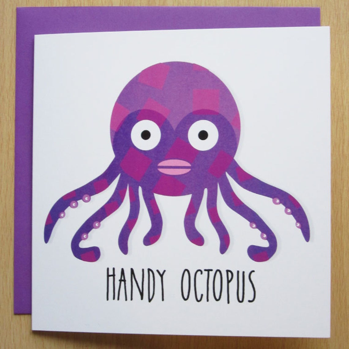 HANDY OCTOPUS Greeting Card/ Animal Greeting Cards / | Etsy