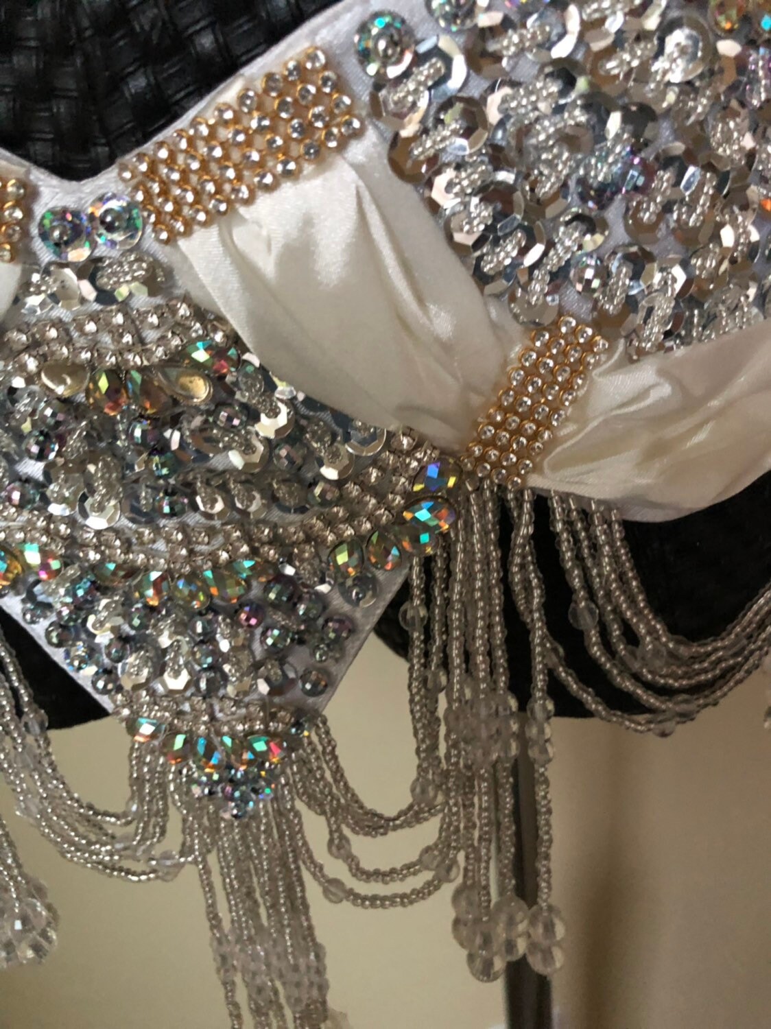 Sexy Handmade Belly Dance Bra Tops Sequins Beads Costumes Set Ivory Etsy