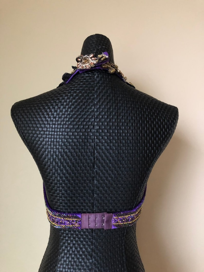 Sexy Handmade Belly Dance Bra Tops Sequins Beads Costume Set Purple Etsy