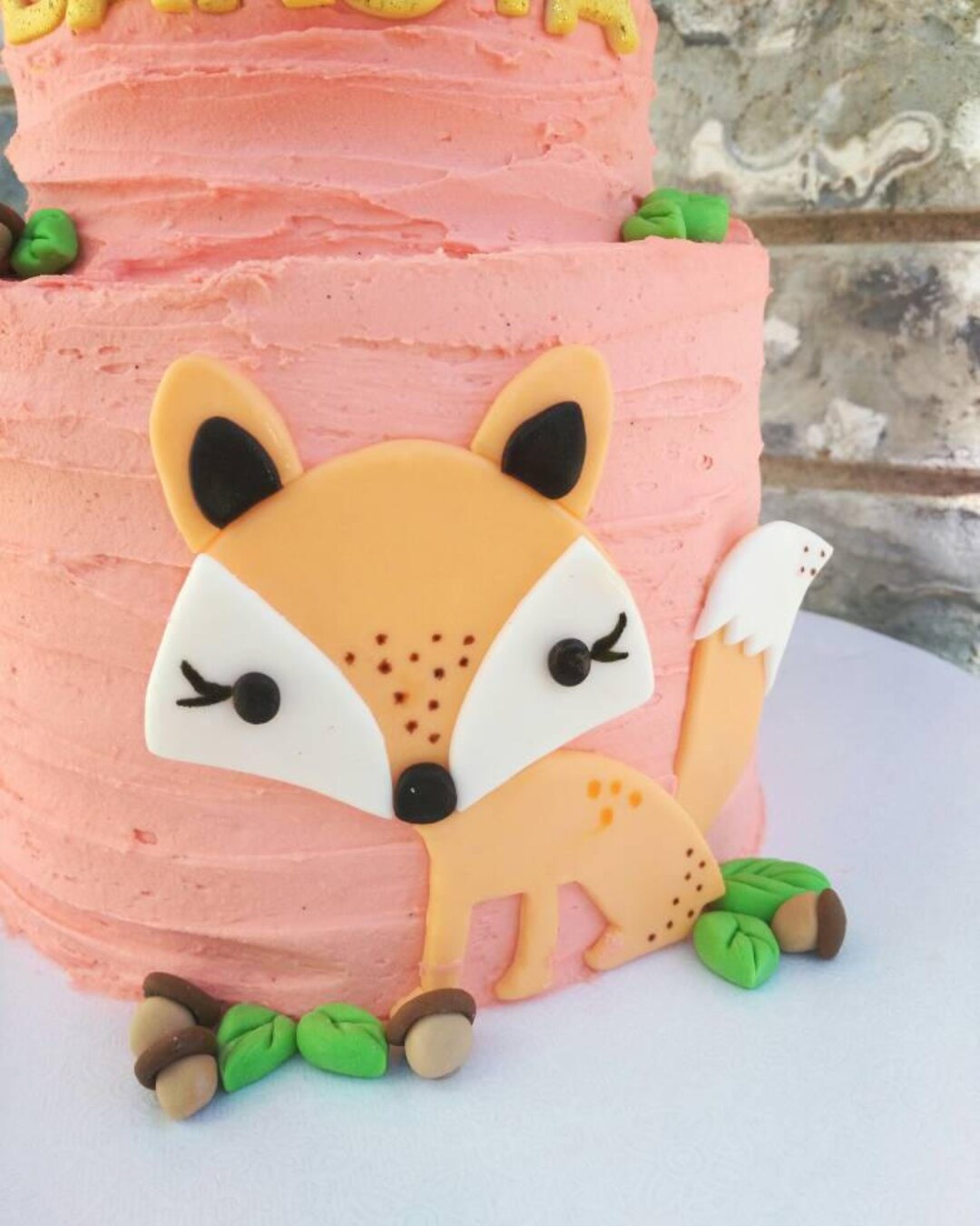 FLAT Edible Fondant Fox Cake Topper, 5" TALL - Etsy