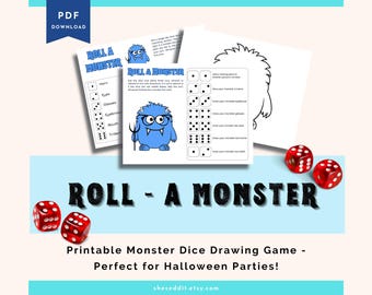 Roll a Monster Drawing Dice Game - Etsy UK