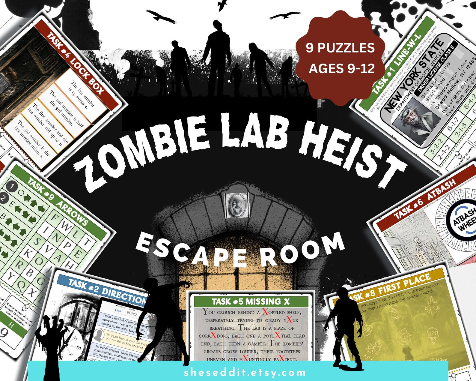Zombie Escape Room, Halloween Escape Room, Halloween Party Games ...