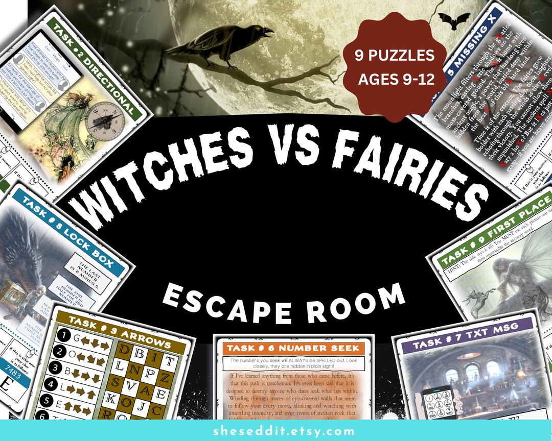 Witches Vs. Fairies Escape Room, Halloween Escape Room, Halloween Party ...
