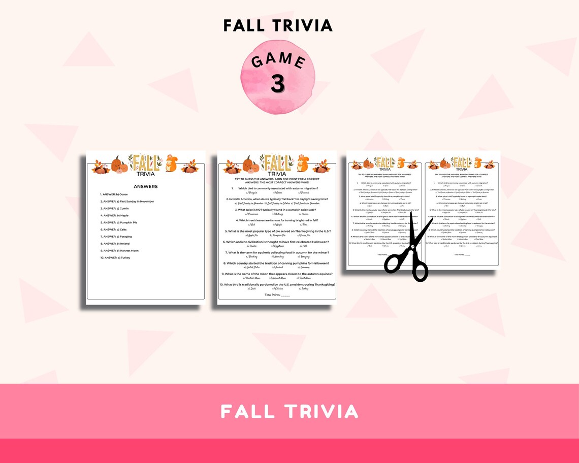 Fall Party Games Bundle, Printable Games for Kids & Adults, Autumn Fun ...