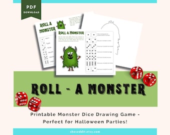 Roll a Monster Drawing Dice Game - Etsy UK