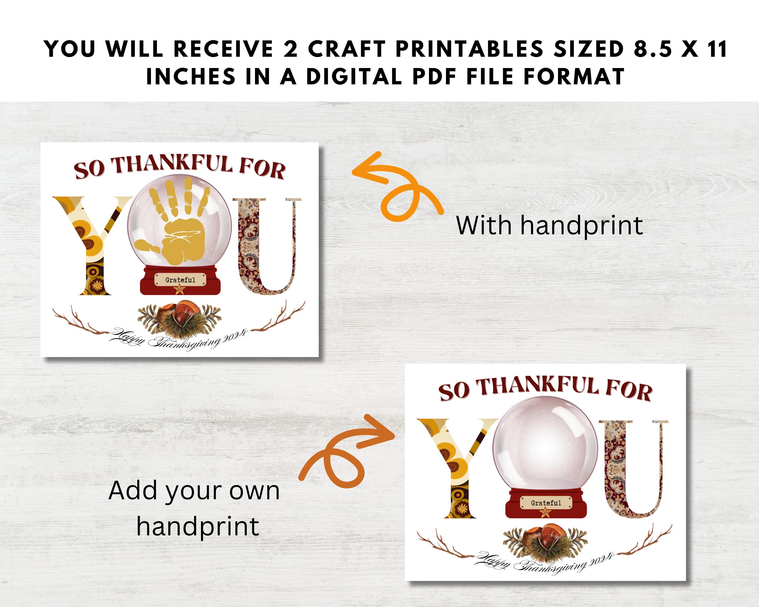 Thanksgiving Handprint Footprint Art, Thankful Grateful for You ...
