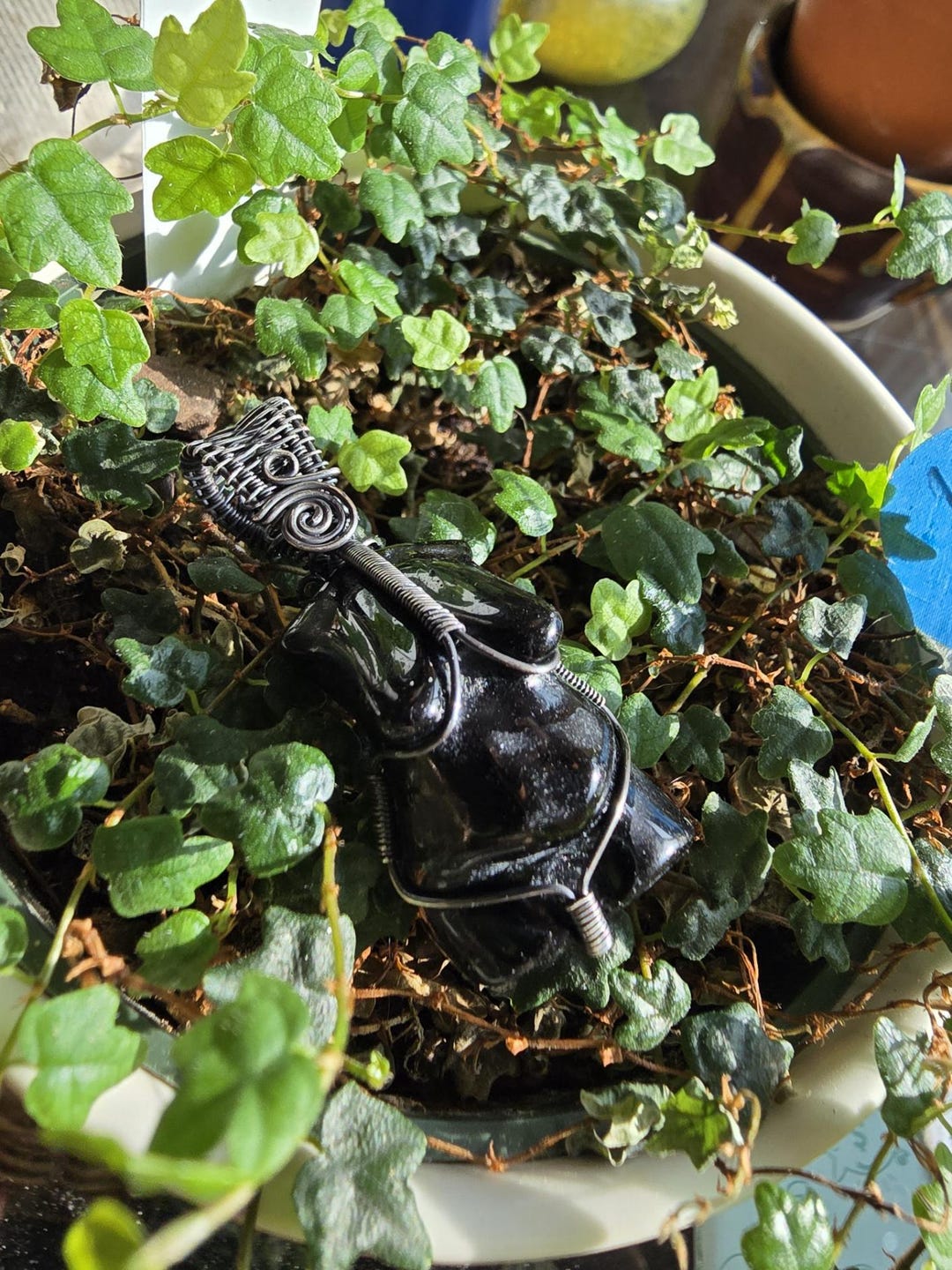 Obsidian Goddess Wire Wrapped in Sterling Silver Pendant - Etsy