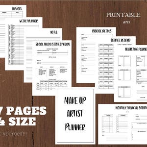 Make up Artist Planner Lip Service Eye Product Face Chart | Etsy