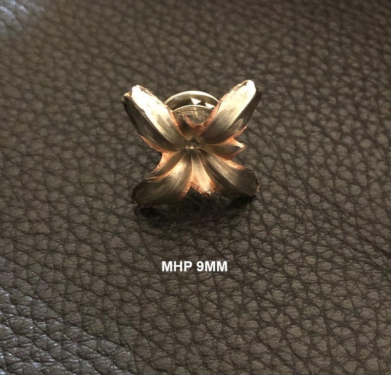 Expanded 9mm Bullet Tie Tack, Lapel Pin, Hat Pin - Various 9mm HK Sig ...