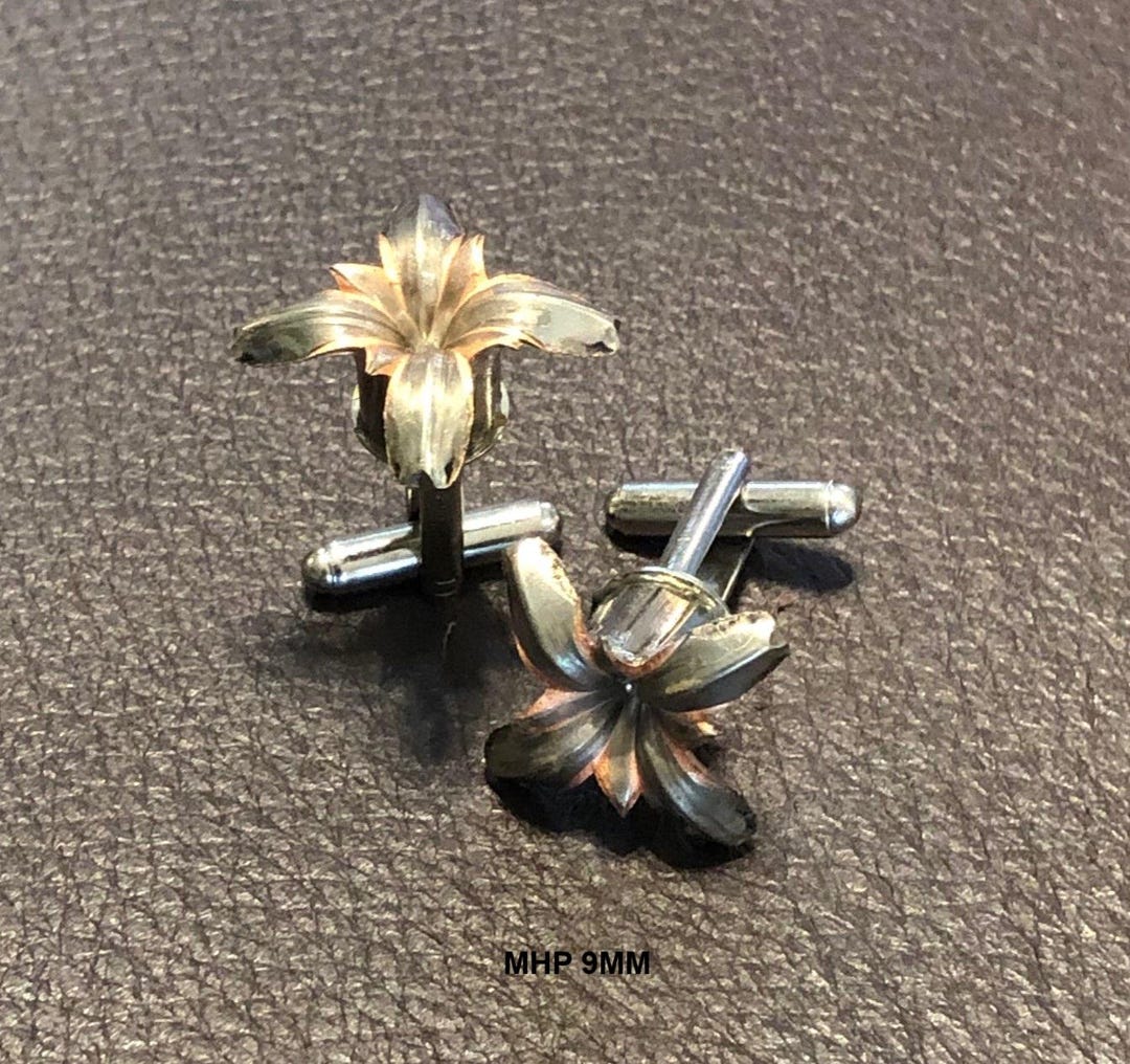 Expanded 9mm Bullet Cuff Links, Various #1 HK Sig Glock Springfield ...