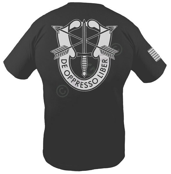 BGS Apparel™ US Army Special Forces Crest Black Custom Screenprinted T ...