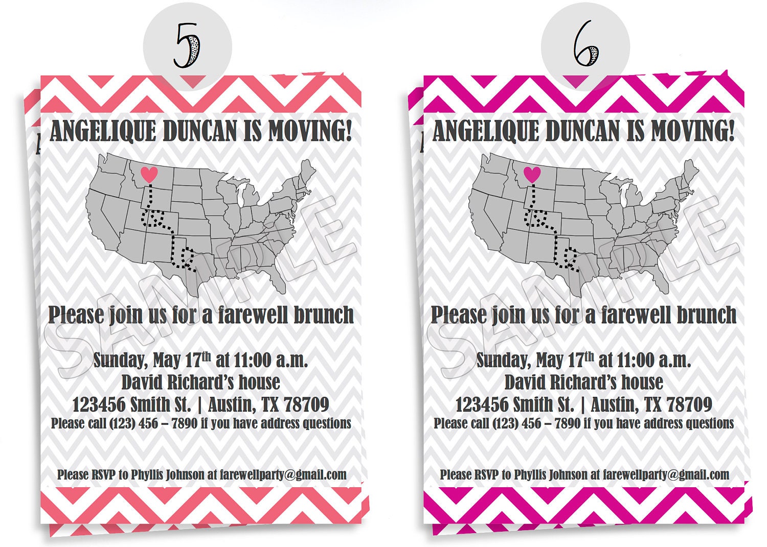 Colorful Chevron Farewell Party Invitation, Colorful Moving Party ...