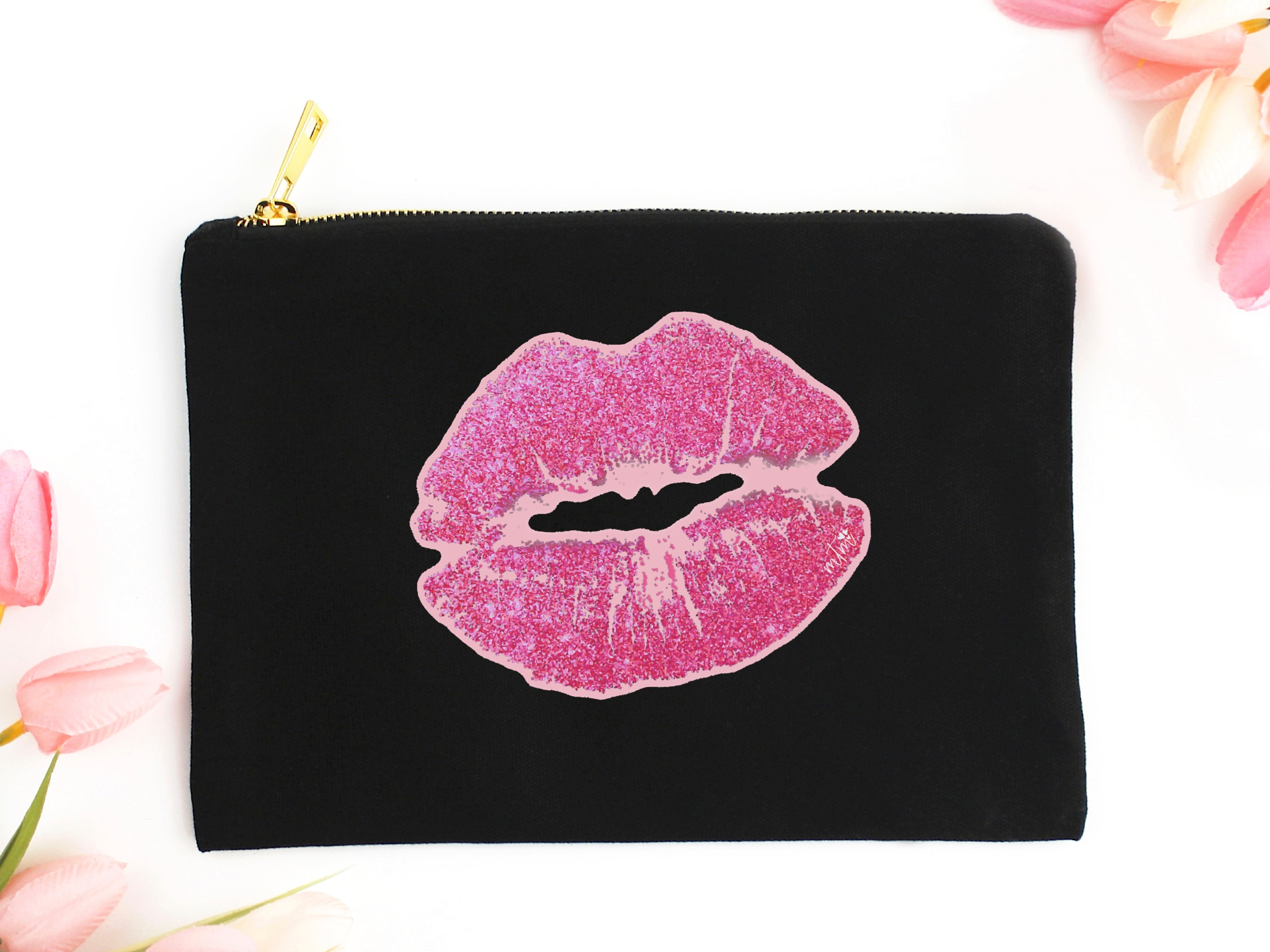 Lips Makeup Bag, Valentines Bag, Kiss Cosmetic Bag, Cosmetic Bag ...