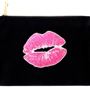 Lips Makeup Bag, Valentines Bag, Kiss Cosmetic Bag, Cosmetic Bag ...