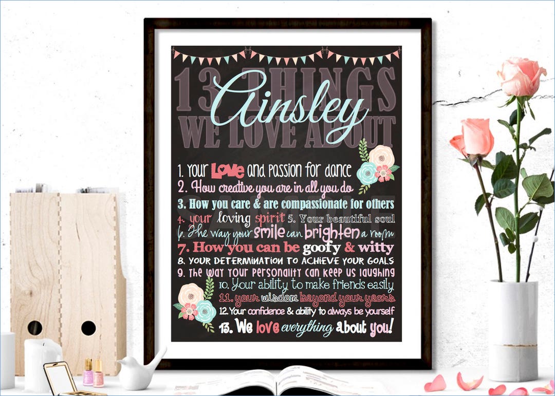 Things We Love About You Sign, Favorites Printable Sign, Best Daughter ...