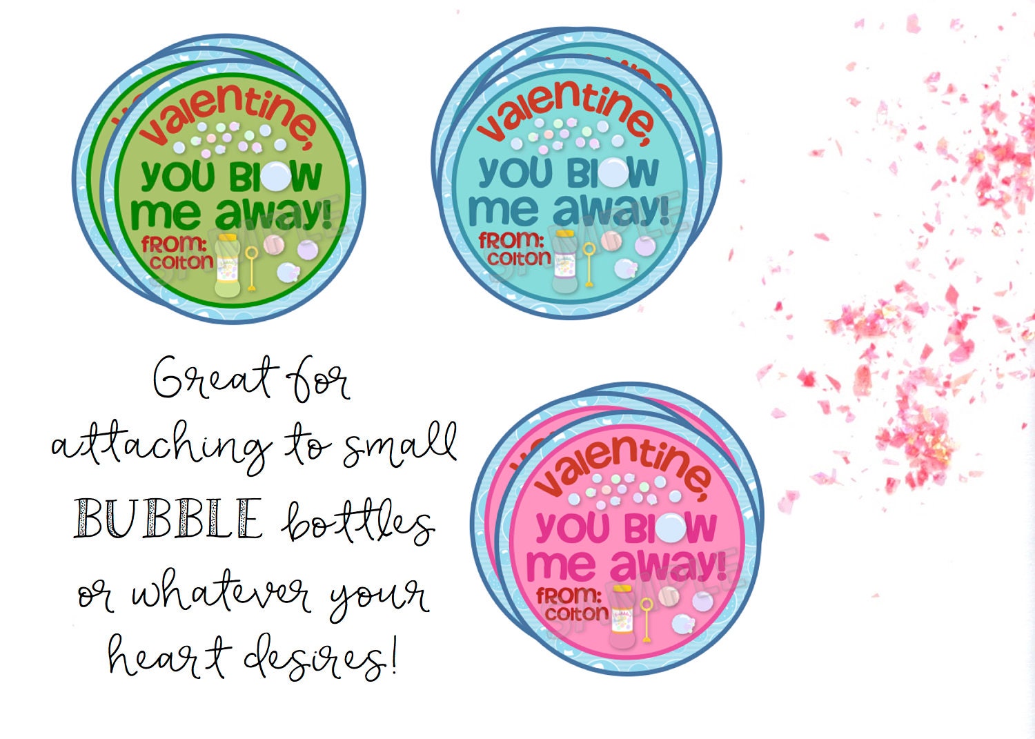 Bubbles Valentines Day Tags You Blow Me Away Valentine Tags - Etsy