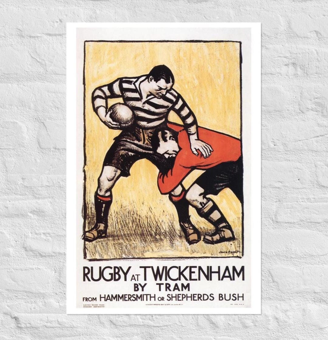Vintage Rugby Poster 1921 Vintage London Poster - Etsy