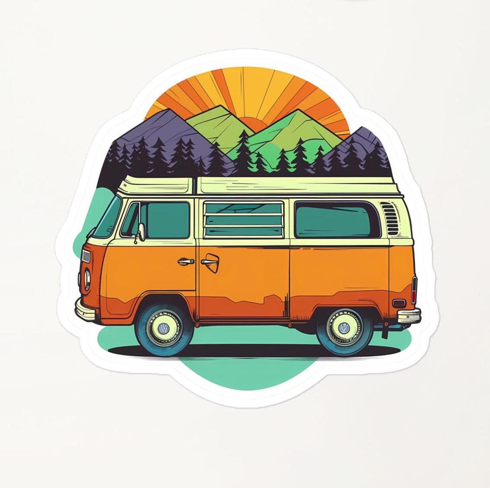 Camper Van Sticker - Hippie Van Sticker - Van Life - Etsy