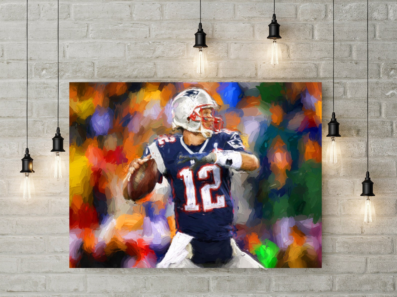 Tom Brady Art Tom Brady Canvas Tom Brady Painting Tom Brady | Etsy
