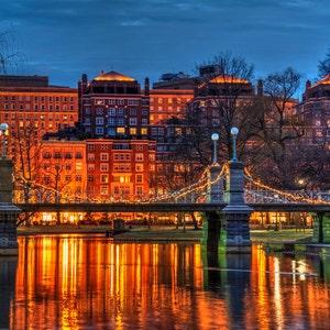 Lagoon Bridge, Boston Public Garden, Boston Night Photography, Boston ...