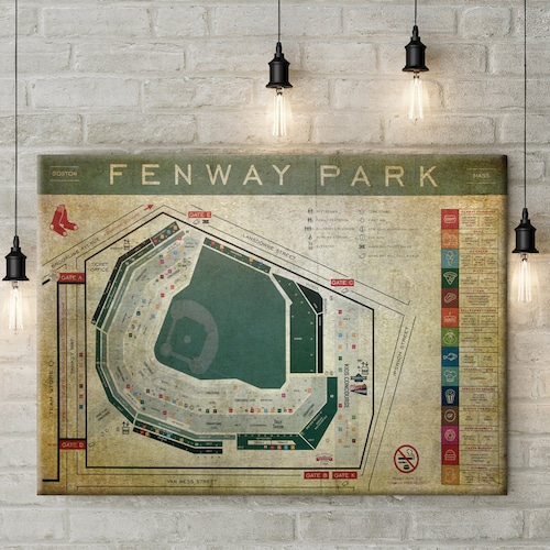 Vintage Fenway Park Seating Chart PRINT or CANVAS Vintage - Etsy